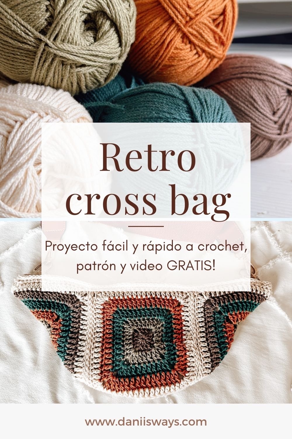 Teje este hermoso bolso retro a crochet – Patrón gratis - Danii's Ways
