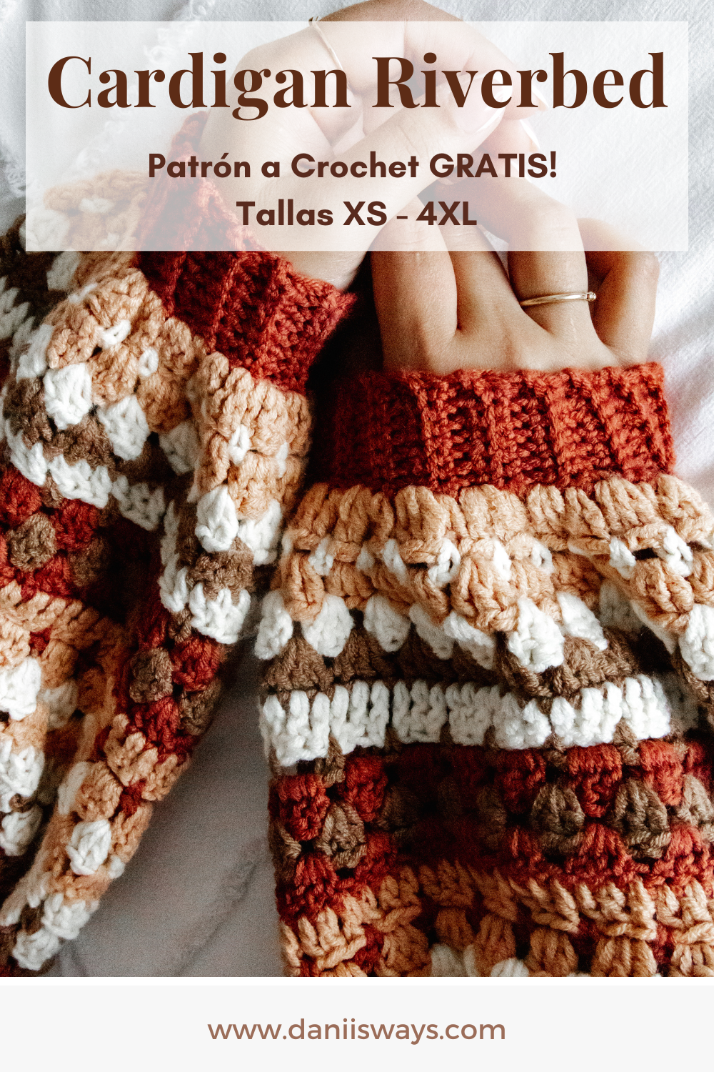 Hermoso Riverbed Cardigan, Patron Gratis a Crochet - Danii's Ways